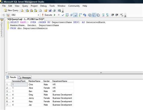 Rank Function In Sql Server Tech J