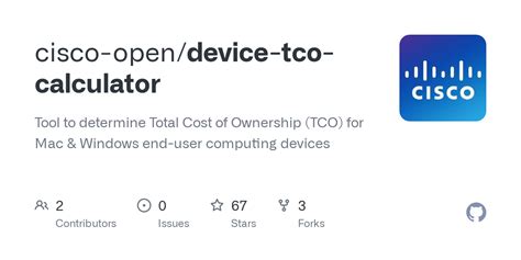 Github Cisco Open Device Tco Calculator Tool To Determine Total Cost