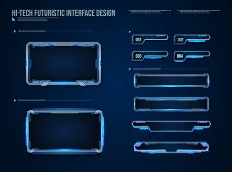 Futuristic Technology Frames Interface Hud Element Design For Ui Games Web And App Futuristic