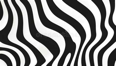 Abstract Black And White Geometric Waves Pattern With Vector Optical Illusion Water Ripple And