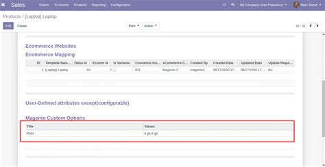 Custom Attribute Odoo Bridge For Magento