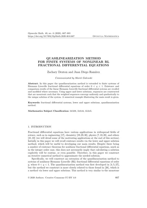 pdf quasilinearization method for finite systems of nonlinear rl