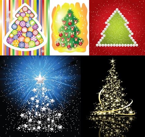 5 Beautiful Christmas Tree Vector Vectors Graphic Art Designs In