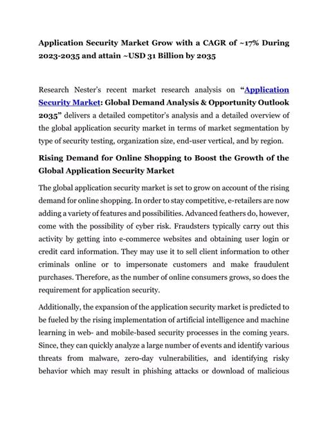 Ppt Application Security Market Grow With A Cagr Of ~17 During 2023 2035 Powerpoint