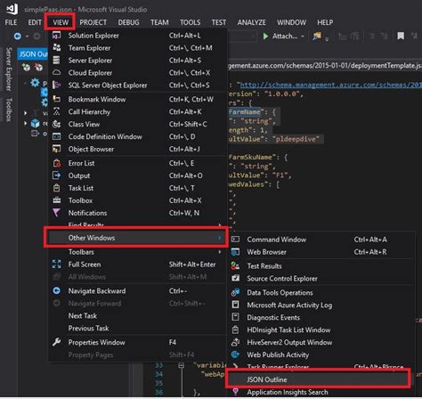 Net Json Outline Tool Not Appearing In Vs 2015 Or 2017 Stack Overflow
