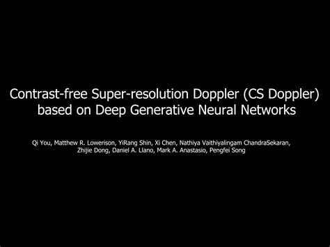 Pengfei Song On Twitter In This Preprint We Introduce Cs Doppler A