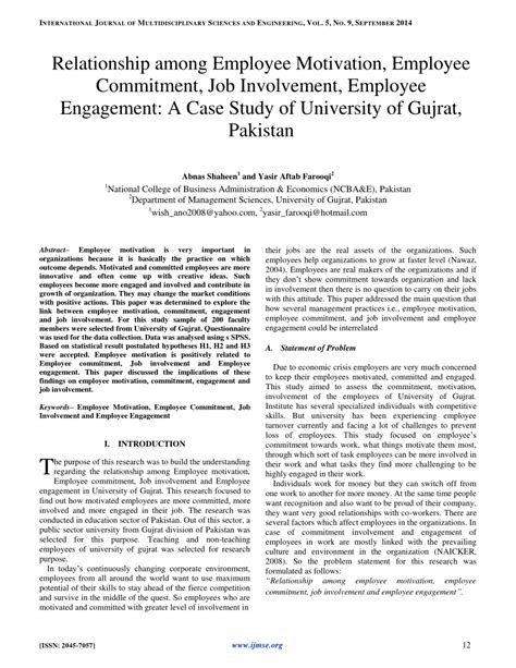 Pdf Relationship Among Employee Motivation Employee Commitment Job