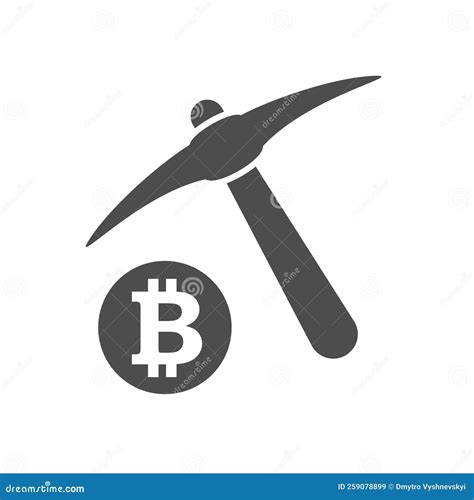 Bitcoin Mining Silhouette Vector Icon Stock Vector Illustration Of Sign Design 259078899