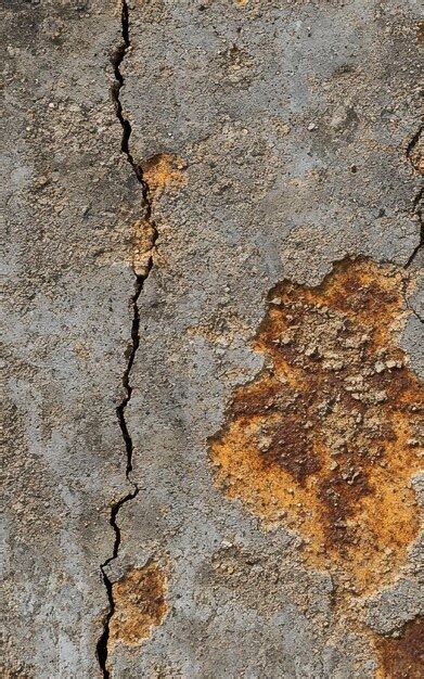 Worn Concrete With Signs Of Erosion And Embedded Rust Particles