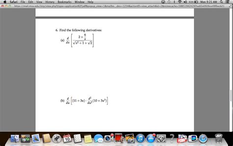 Solved Find The Following Derivatives Chegg