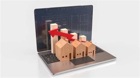 The Notebook And Wood House For Business Concept 3d Rendering Stock