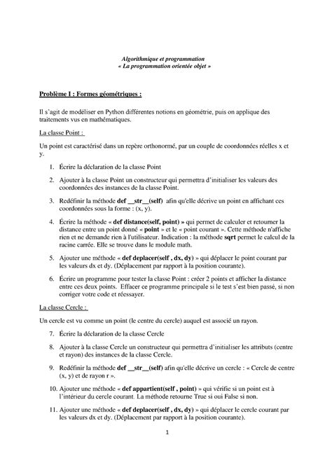 td2 la programmation orientée objet 1 td d informatique mpsi pcsi