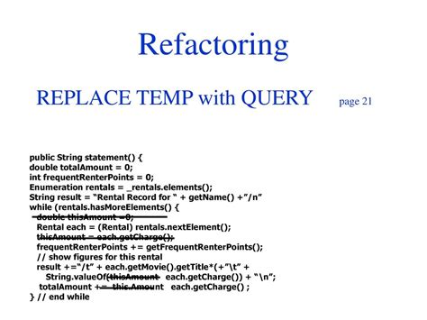Outline A What Is Refactoring B Why Do We Refactor Ppt Download