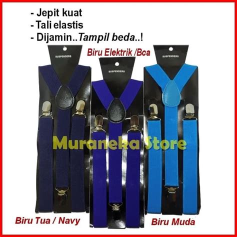 Jual Bretel Suspender Biru Navy Bca Dewasa Pria Dasi Kupu Bowtie Elektrik Pesta Tali Gesper