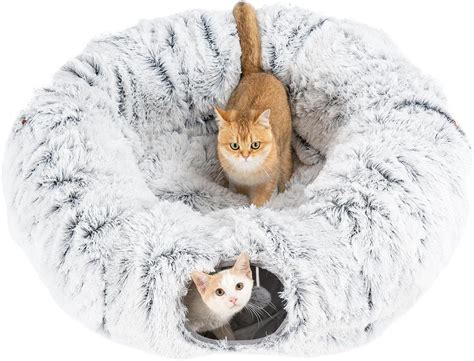 Avont Cat Tunnel Bed With Central Washable Cushion Large Cat Tunnel Tube Toys 3 Shape To Play