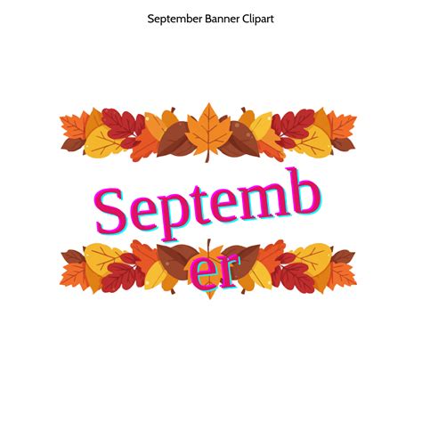 September Fall Clip Art Welcome September New Month Hello September