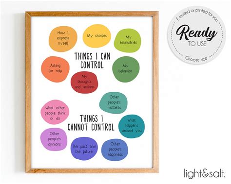 Things I Can Control Poster Therapy Office Decor Mental Health Poster