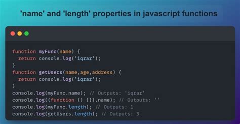 Functions In Javascript Name And Length Iqrar Hussain Posted On The Topic Linkedin