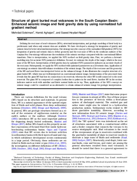 Pdf Structure Of Giant Buried Mud Volcanoes In The South Caspian Basin Enhanced Seismic Image