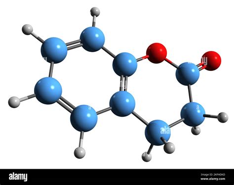 3d Image Of Dihydrocoumarin Skeletal Formula Molecular Chemical