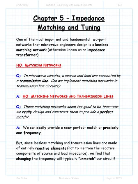 Section 5 1 Matching With Lumped Elements Package Pdf Transmission