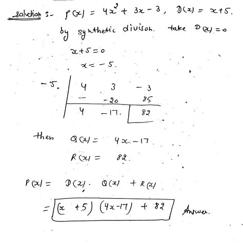 [solved] two polynomials p and d are given use either synthetic or