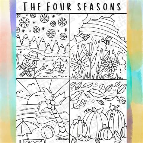 Seasons Coloring Page