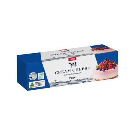 Buy Coles Regular Cream Cheese Block 250g Coles