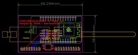 pcb nrf24l01 sma and cc1101 with esp32s resources easyeda