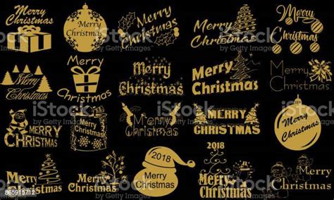 즐거운 성탄절 타이 포 그래피 설정합니다 벡터 엠 블 럼 텍스트 디자인 0명에 대한 스톡 벡터 아트 및 기타 이미지 0명 공휴일 디자인 Istock