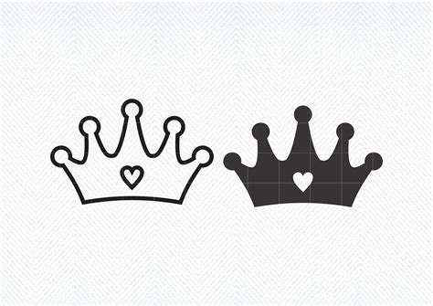 Crown Svg Crown Png Crown Clipart Crown With Heart Svg Princess Svg