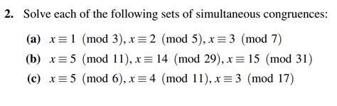 Solved 2 Solve Each Of The Following Sets Of Simultaneous Chegg Com