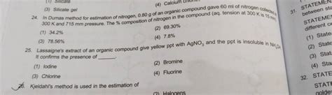 Lassaignes Extract Of An Organic Compound Give Yellow Ppt With Agno3 An