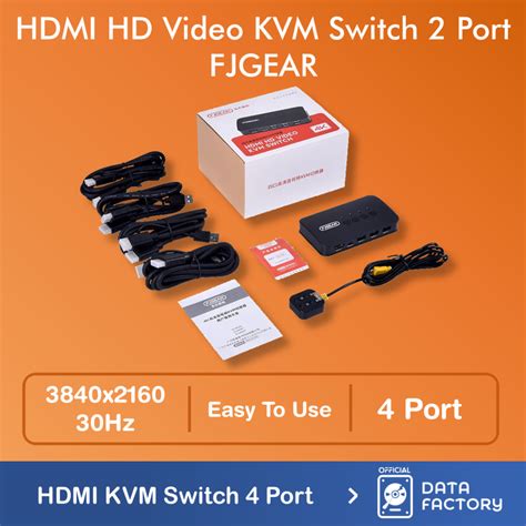 Jual HDMI HD Video KVM Switch 4 Port 4K 4Port Input Output USB 3 Port Include Set Kabel