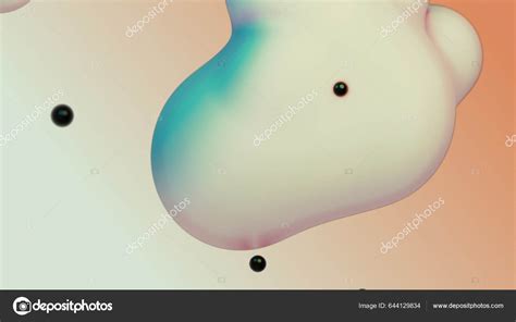 Liquid Fluid Dynamic Abstract Animated White Metaball Floating Spheres