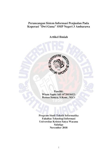pdf perancangan sistem informasi penjualan pada koperasi dwi 1