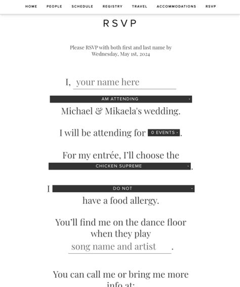 Wedding RSVPs Riley Grey