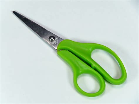 Green Handled Stainless Steel Scissors Free Stock Photo FreeImages