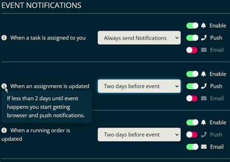 Configuring Notifications
