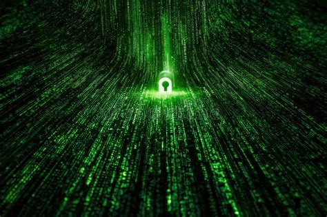 Data Streams Converging On Digital Lock Symbolizing Data Privacy And