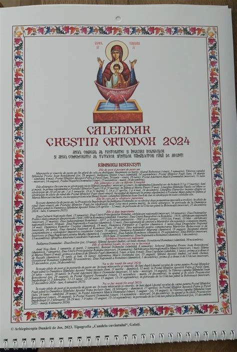 Ianuarie 2025 Calendar Orthodox Calendar Tilly Turner