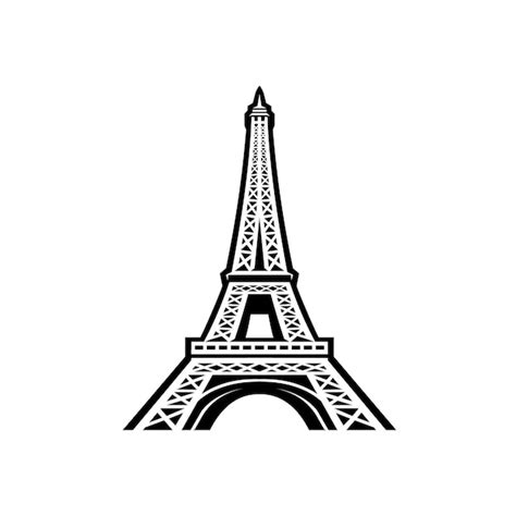 Premium Vector A Eiffel Tower Is Shown In Black And White