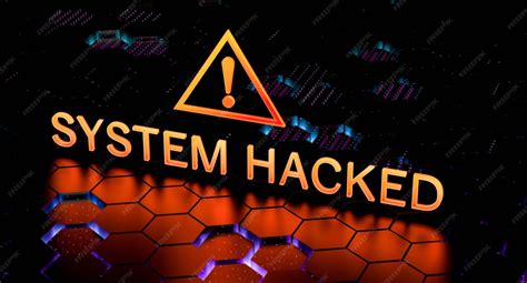Premium Photo Attacked Hacked System System Hacking Concept Hacked System Warning Threat 3d