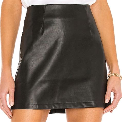 Lblc The Label Skirts New Black Vegan Leather Mini Skirt From