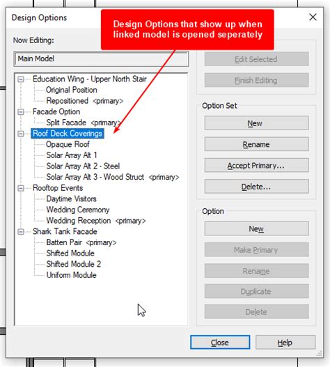 Linked Revit Models Design Options Not Showing In Vgo Autodesk Community