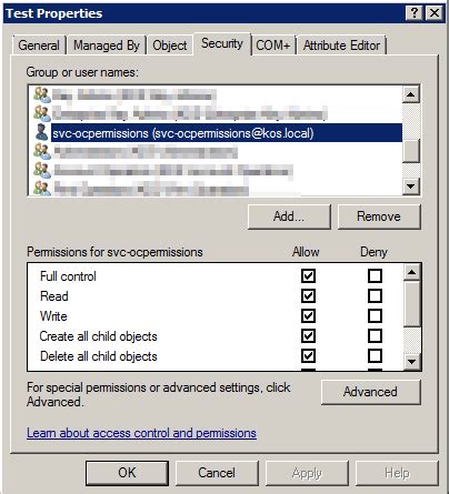 Active Directory Powershell Script To Set AD Permissions Fails With Access Denied Despite