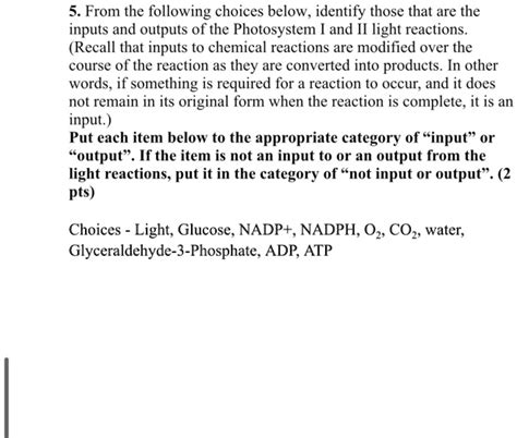 solved 5 from the following choices below identify those that are