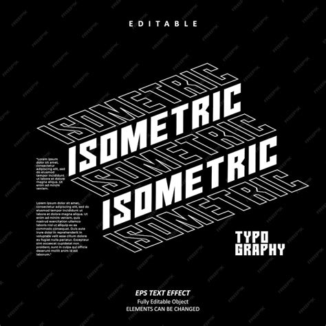 Premium Vector Editable Text Effect Vector Of Black White Line Kinetic Isometric Typography