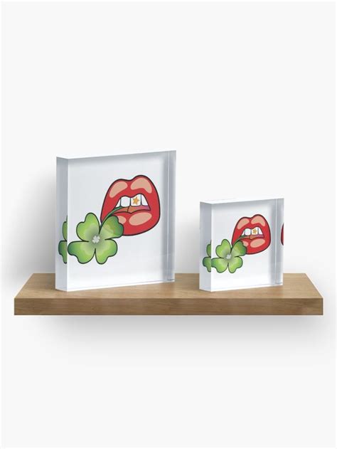Home Decor Red Luckiest Clover Mouth Classic Acrylic Blocks