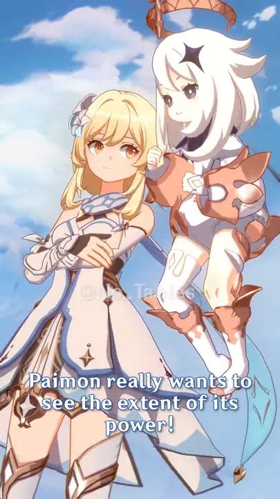 Lumine And Paimon Genshin Impact Drawn By Corinaboettgervoice